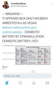 Breaking: Nick Diaz Arrested For Domestic Battery In Las Vegas ...