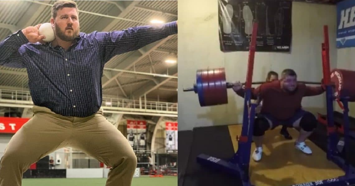 Olympic Medalist Joe Kovacs Smashes 705lb Squat For Incredible 10 Reps ...