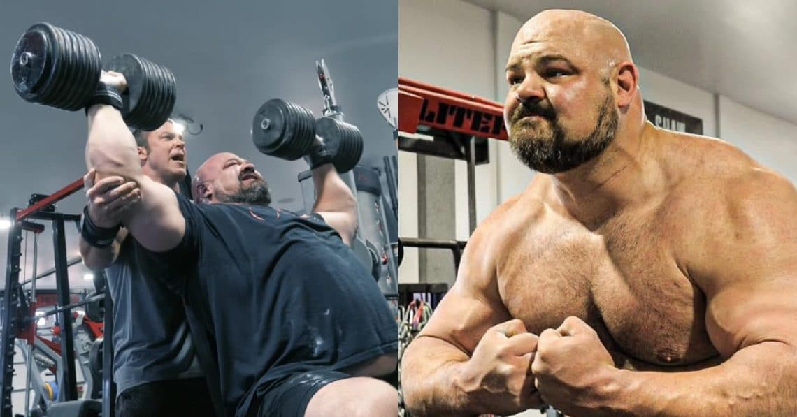 Brian Shaw Destroys 150lb Dumbbell Shoulder Press And Teases ...