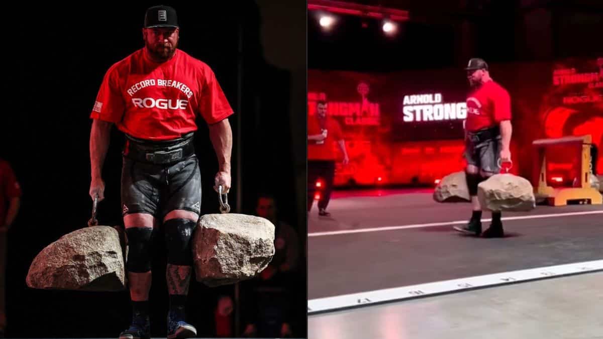 Strongman Kevin Faires Sets 31'7" Replica Dinnie Stone Walk World ...