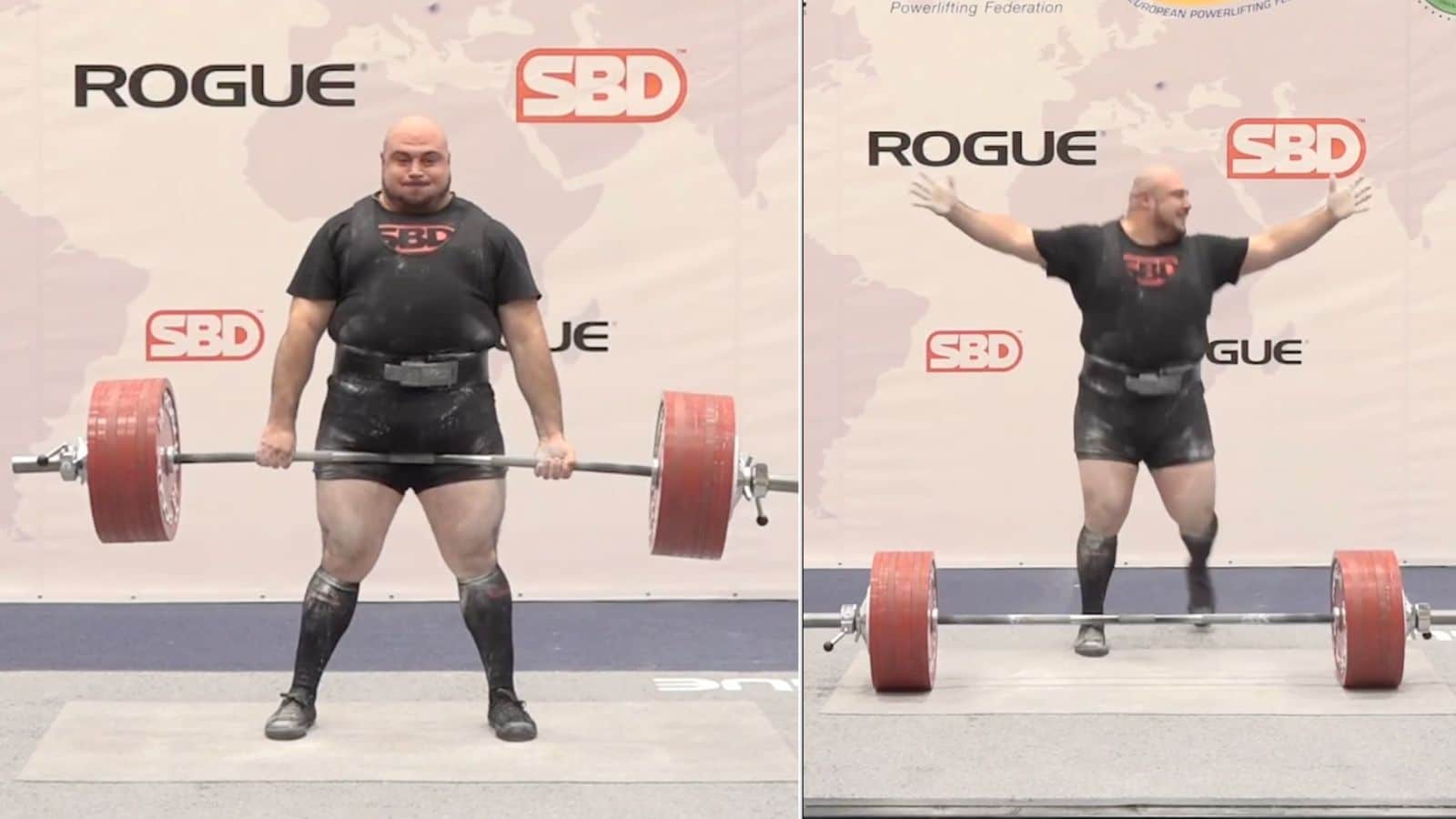 Junior Powerlifter Temur Samkharadze (+120kg) Sets 389-kg (857.6-lb) Raw Deadlift Open European ...